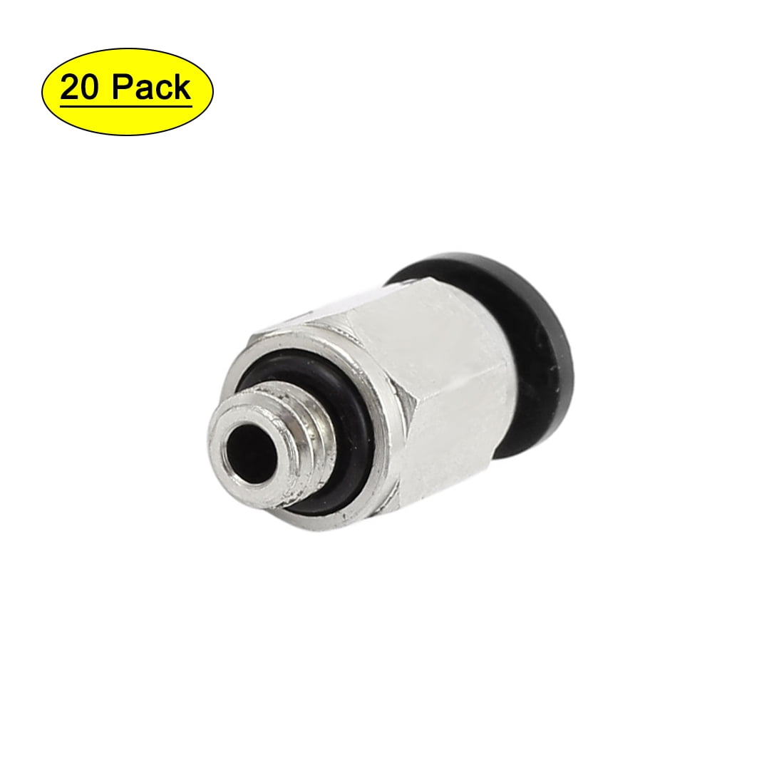 20pcs M6 Male Thread Dia 4mm Push In Joint Pneumatic Connector Quick ...