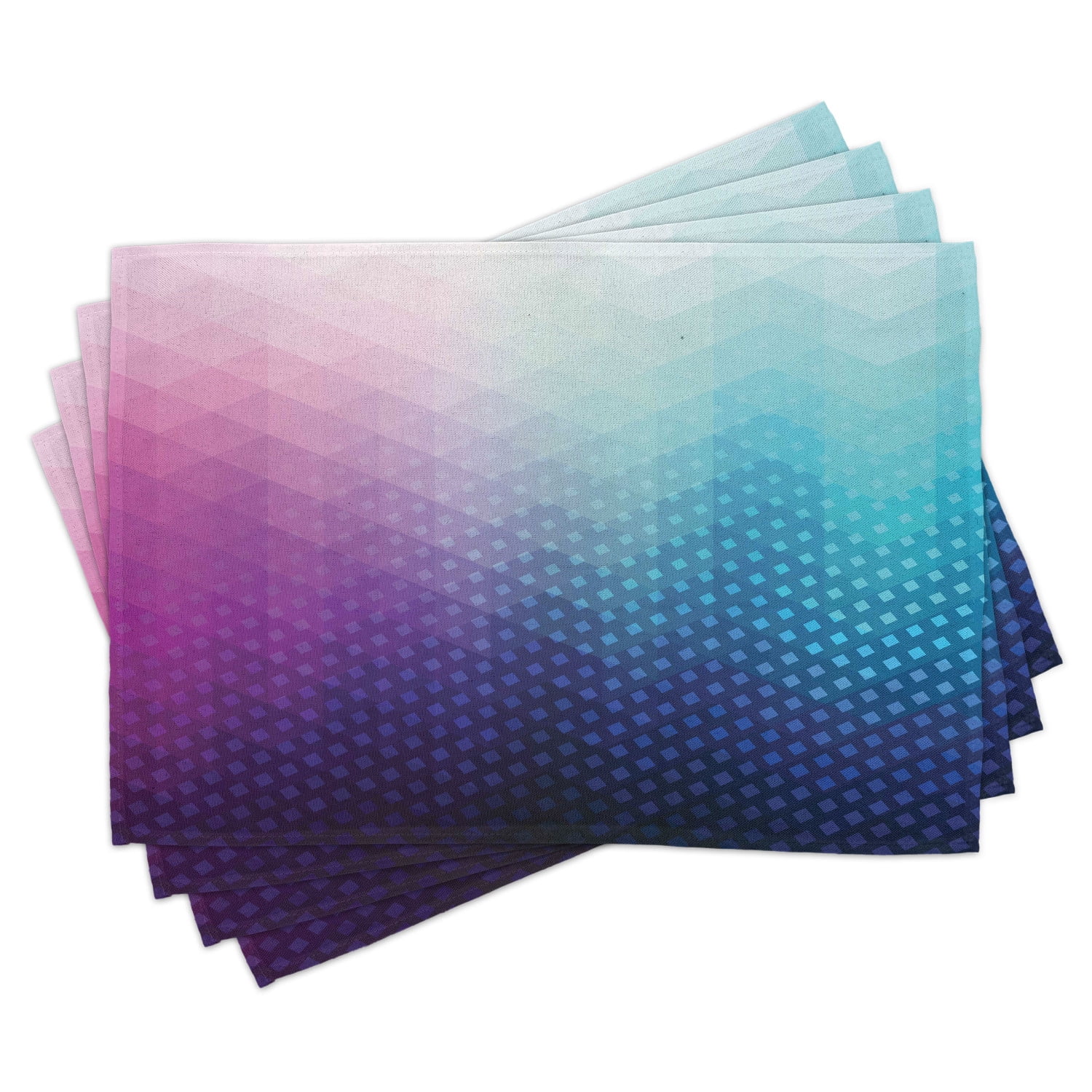 Ambesonne Abstract Place Mats Set of 4, Geometric Fractal Triangle ...