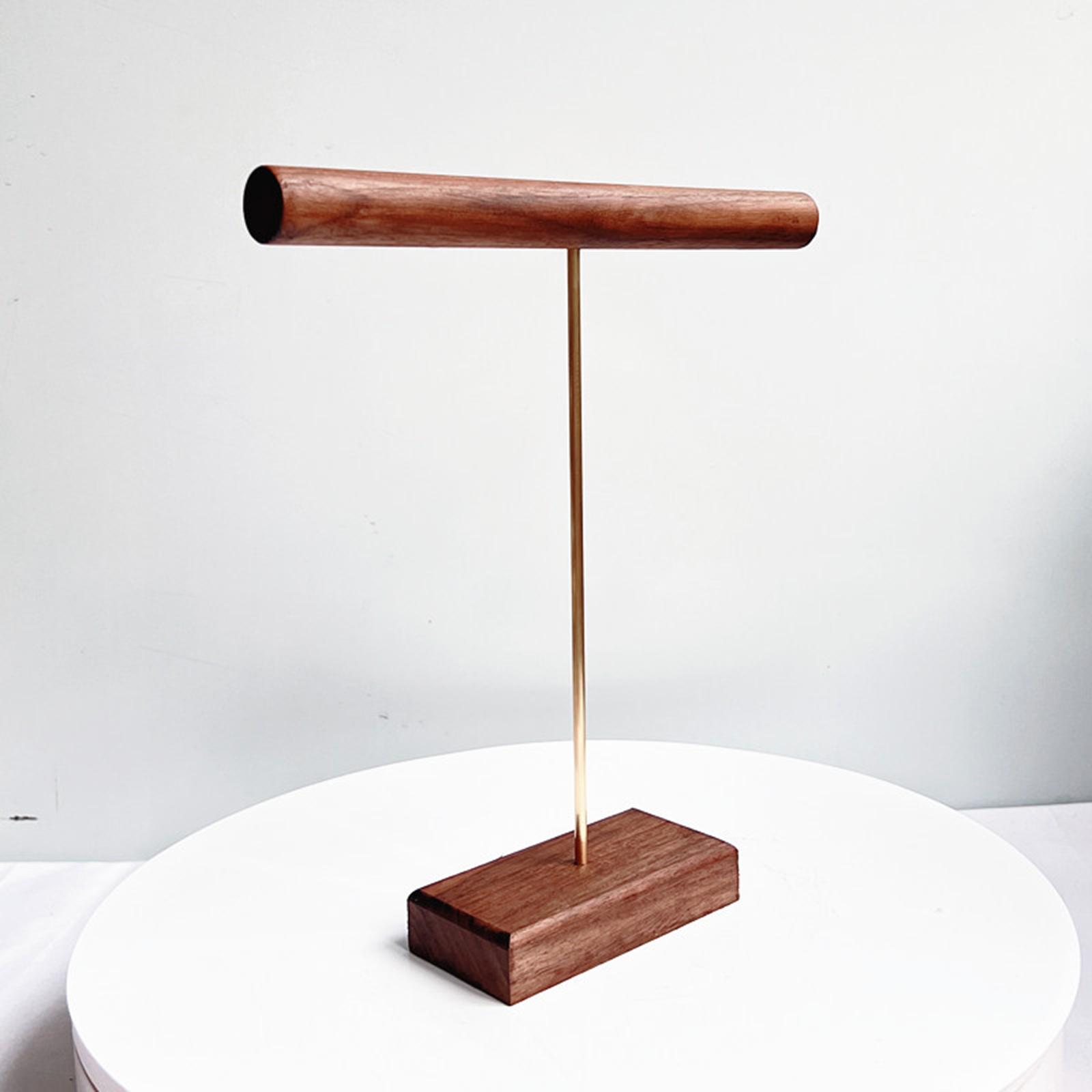 Necklace Display Storage with Wood Base T Shape Props Jewelry Display ...