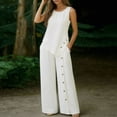 2 Piece Outfits for Women Sleeveless Asymmetrical Hem Top and Wide Leg ...