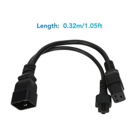 IEC320 C20 Male To C5 C19 Female Cord, 1 In 2 Out IEC320 Y Splitter ...