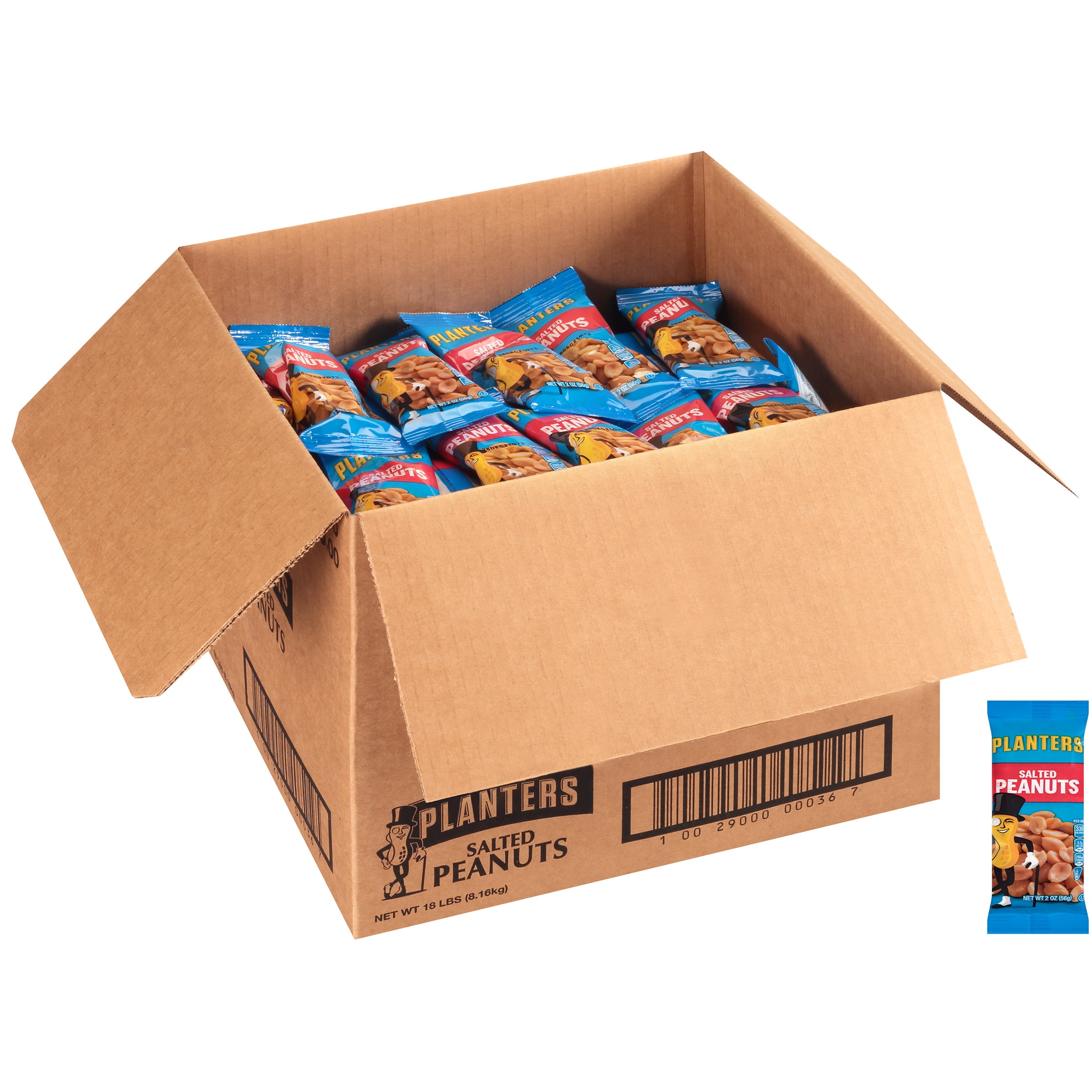 Planters Salted Single Serve Peanuts, 144 ct Casepack, 2 oz Packs ...