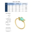 Blue Opal Turtle Charm Ring In Goldtone Metal, Elegant Single Stone ...