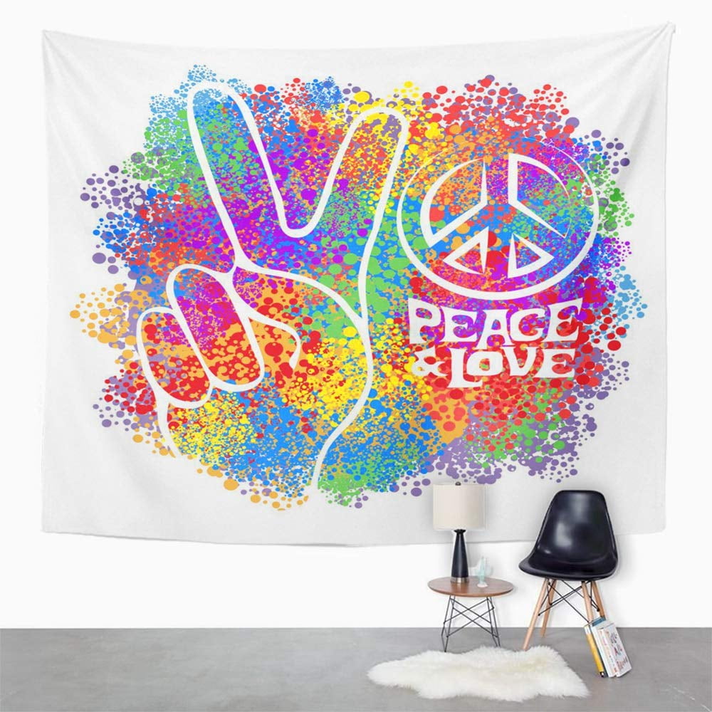 ZEALGNED Hippie Symbols Two Fingers As Sign Victory Pacific and ...