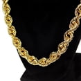 Men's 14k Gold Plated Rope Chain Necklace 30" Inches x 12mm Wide Hip ...