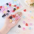 80Pcs 8 Colors Acrylic Beads Bead in Bead Heart Mixed Color 19.5x23x6mm ...