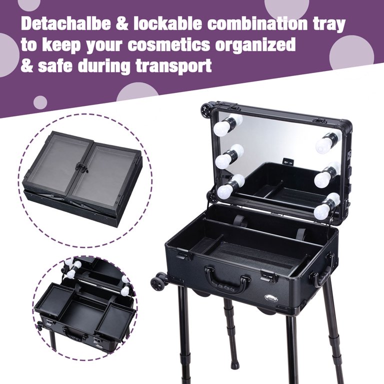 Studio Makeup Case W Lights Mirror Legs | Saubhaya Makeup