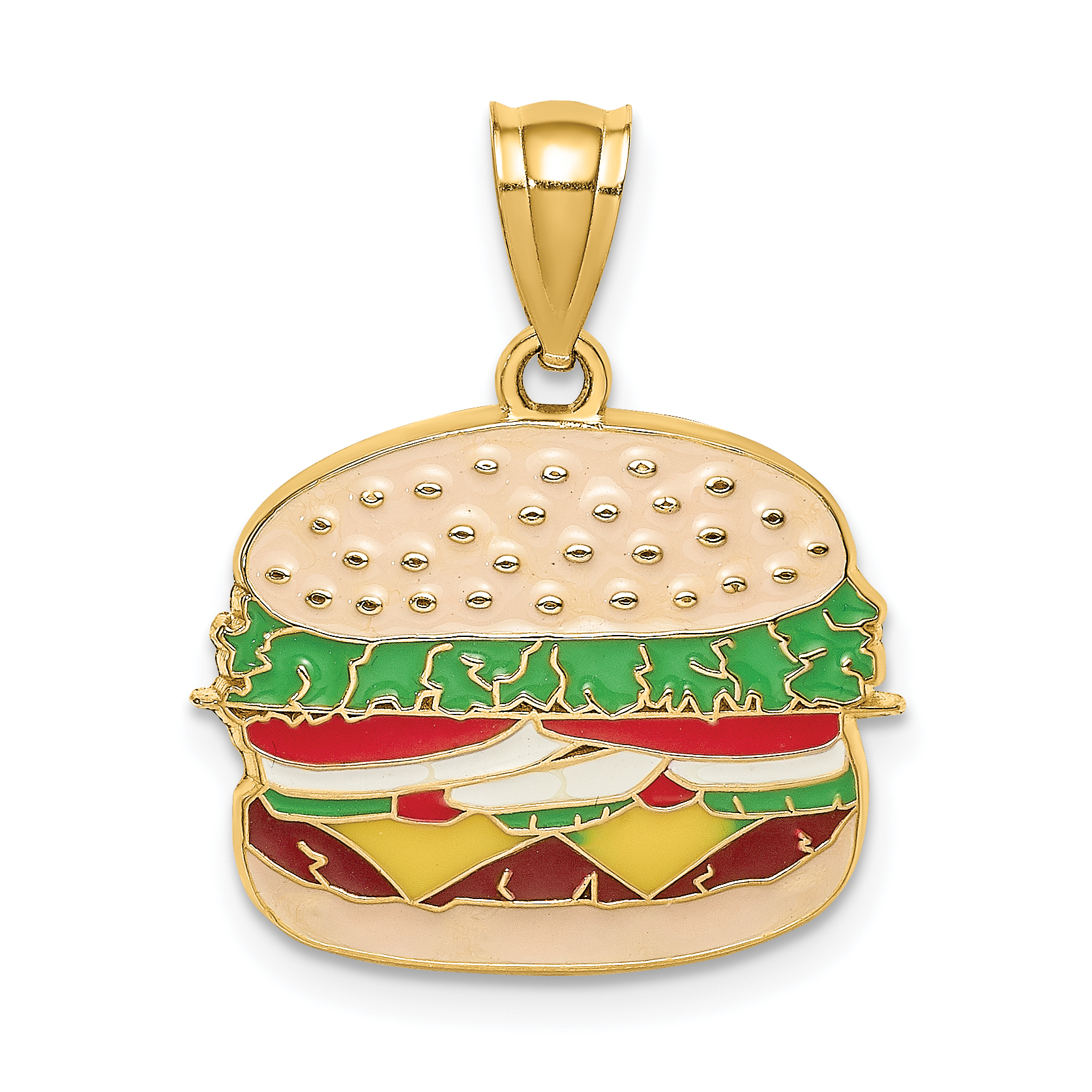 14K Gold with Enamel Cheeseburger Charm - Walmart.com