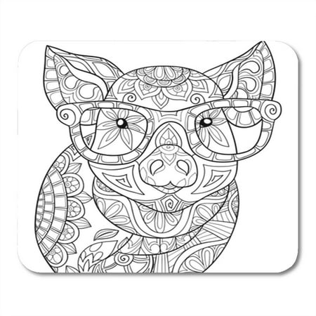 POGLIP Abstract Adult Coloring Page Book Pig Zen Artistic Mousepad ...