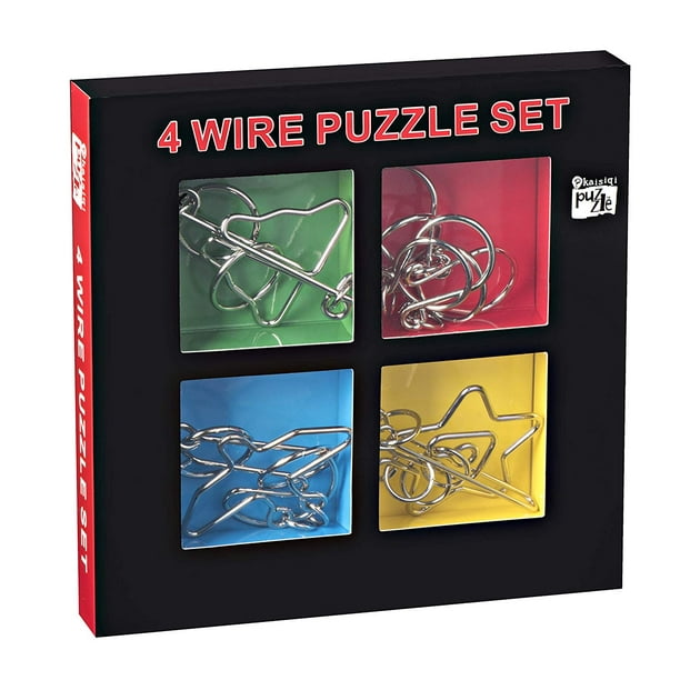 Kidstech Metal Brian Teaser - Wire Puzzles, Set of 4, Mind Game ...