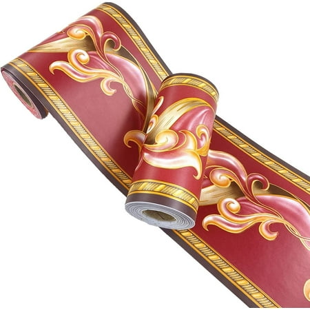 Red Floral Self Adhesive Wallpaper Border Peel Stick Kitchen Counter ...