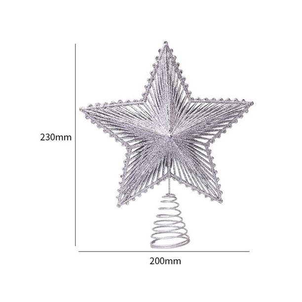 Sparkling Christmas Tree Topper Hollow Out Star Xmas Decor Party ...