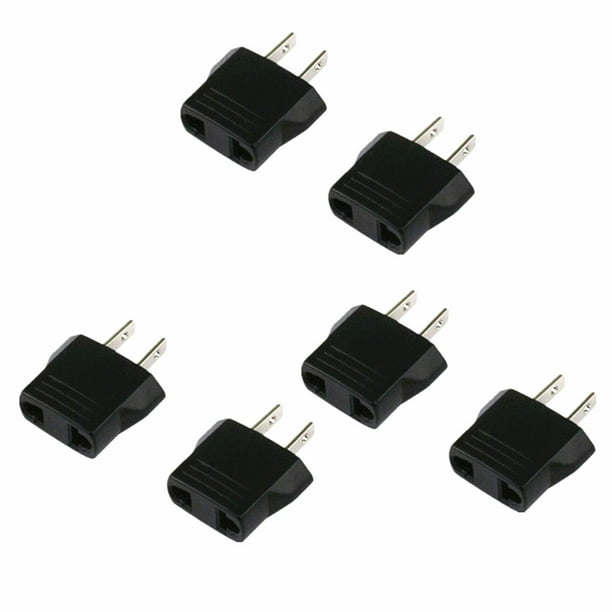 6 Pack European EU 220V to 110V Travel Flat Plug Charger Adapter Outlet ...