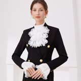 Yokua False Cuffs and Ruffled Lace Colonial Jabot Collar Set for Themed ...