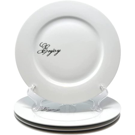 4pc Enjoy Dinner Plates Set (8 Inches) Ceramic Dinnerware 4 pc Set ...