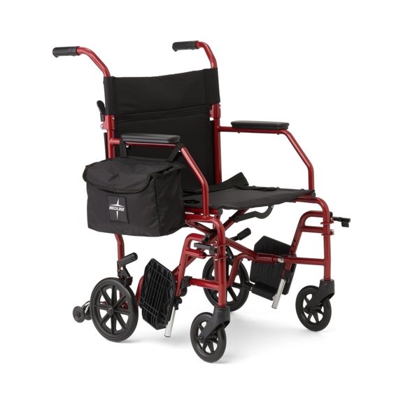 Drive Medical Aluminum Transport Chair, 19", Red HSA/FSA Eligible ...