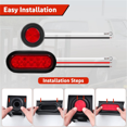 Trailer Lights Welded Mount Steel Boxes Housing Kit w/6 inch LED Oval ...