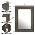 WallBeyond 30"×40" Rectangular Rustic Wood Mirror for Bathroom ...