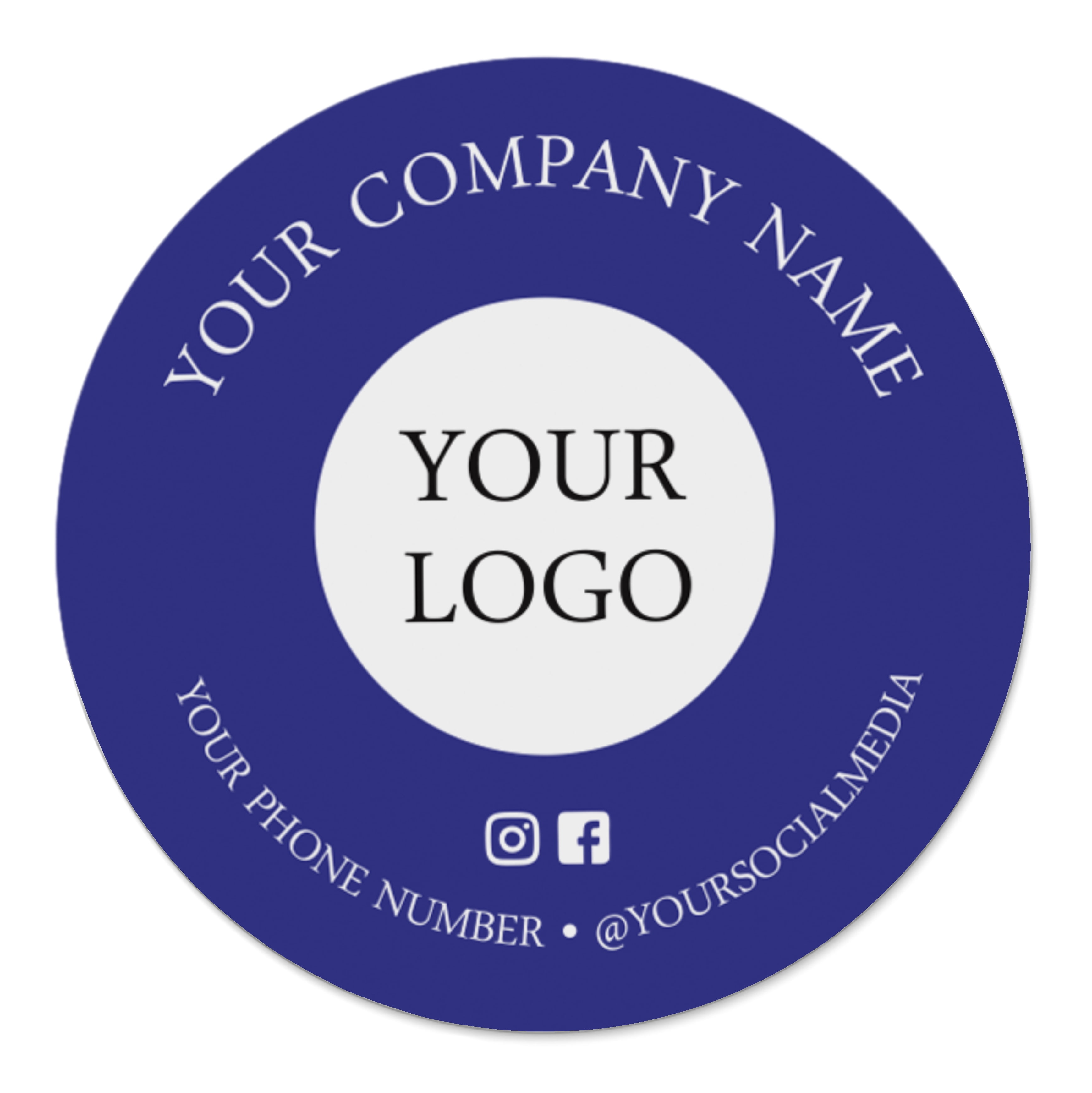 Printtoo Label Stickers for Small Business -50 RoundCustom Vinyl ...