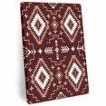 Brown Red Rectangle Canvas Wall Art for Living Room, Tribal Retro ...