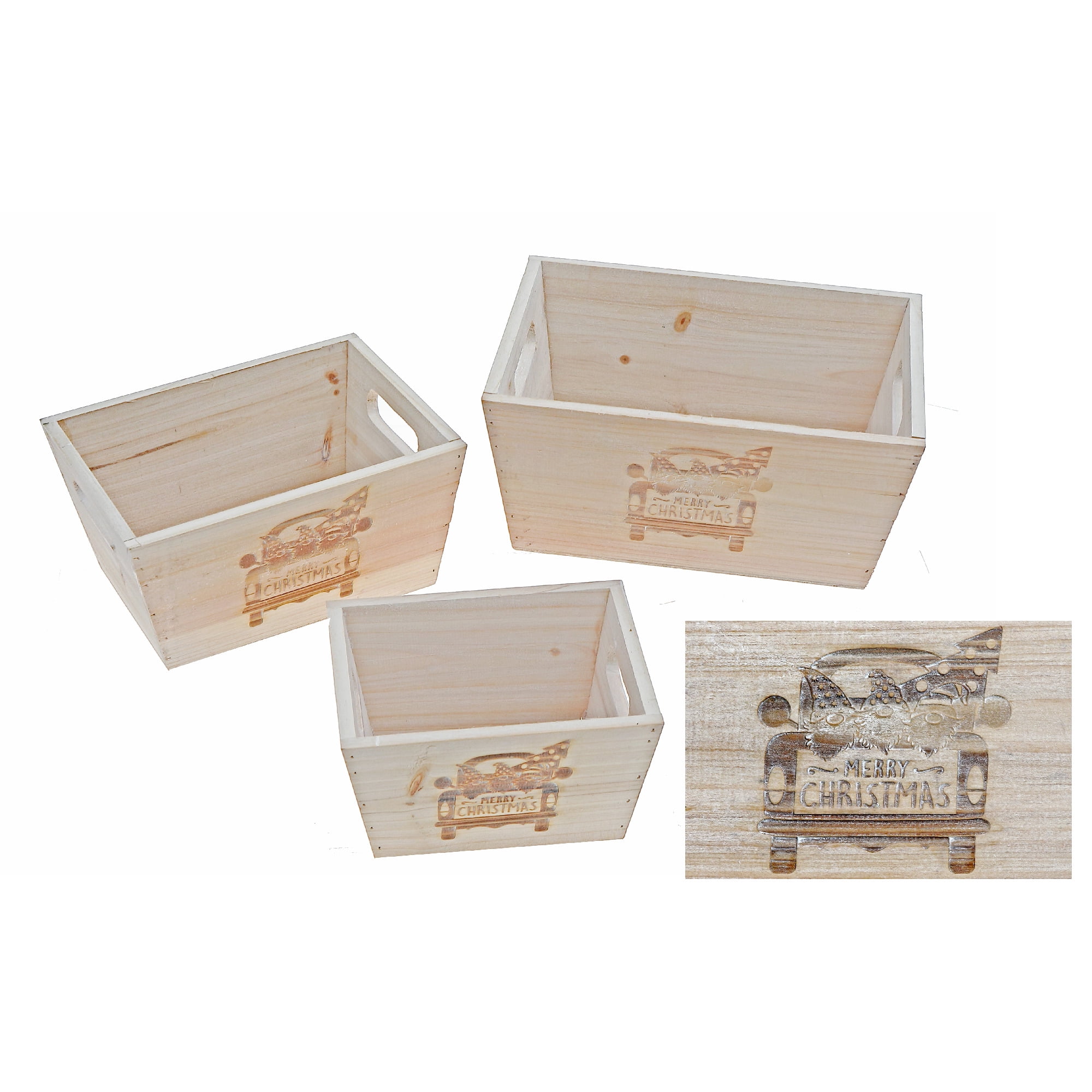 Click here for Ih Casadécor Set Of 3 Nesting Natural Wood Square... prices