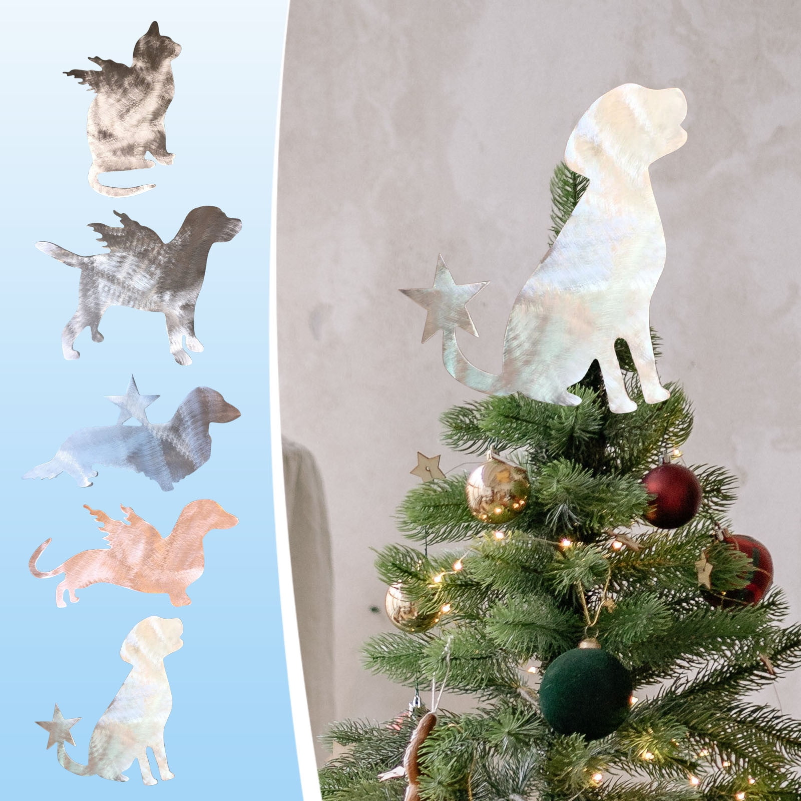 Fiudx Adorno Navideño de Perro Salchicha, Estrella de Hierro para Árbol ...