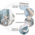 Coastal Starfish Bathroom Shower Curtains with 12 Hooks Polyester ...