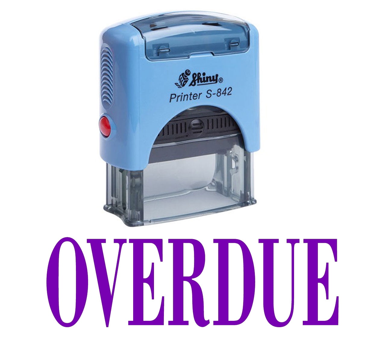OVERDUE Self Inking Rubber Stamp Custom Shiny Office Stationary Stamp ...