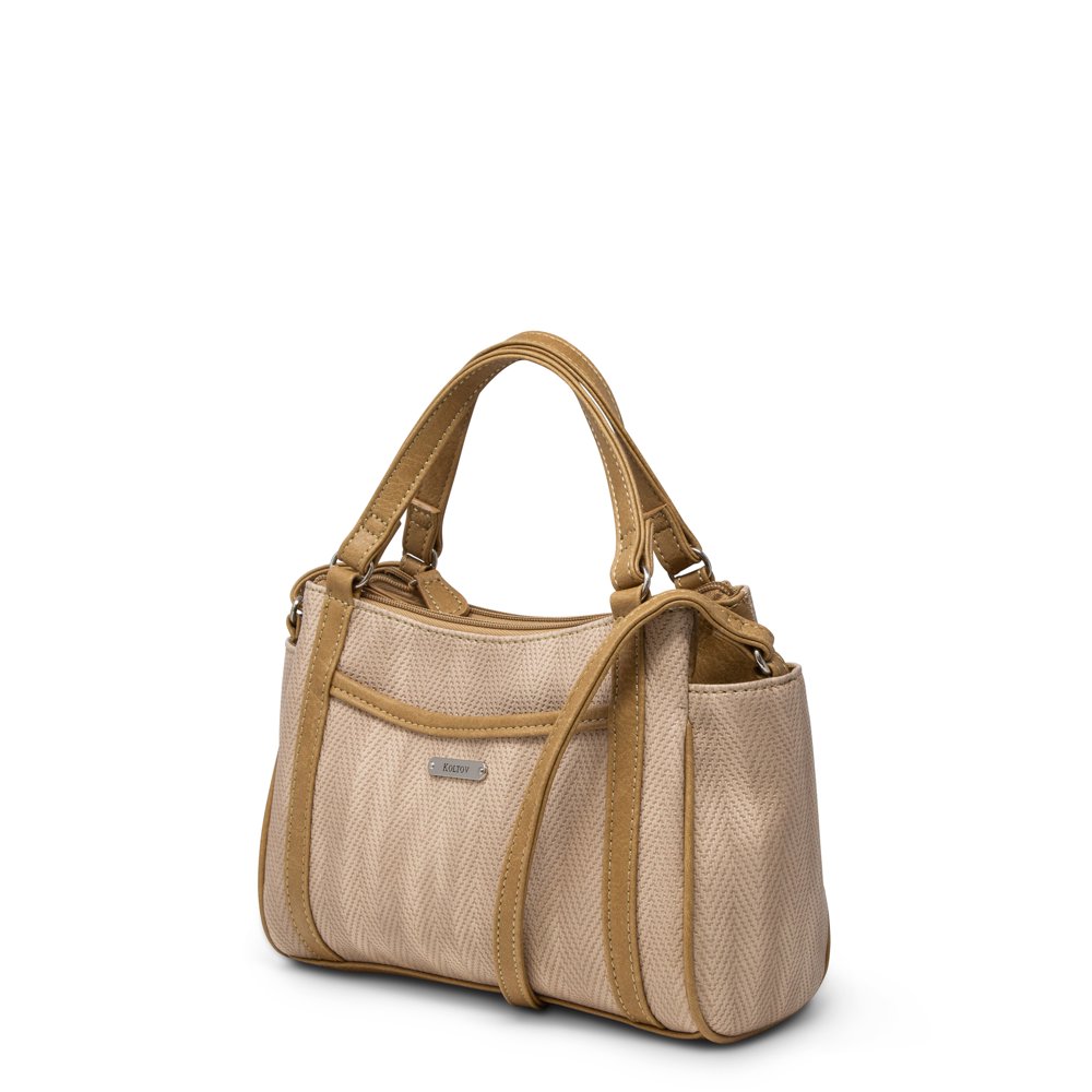 Koltov - Koltov Vegan Leather Sarah Small Satchel, Sand / Vachetta ...