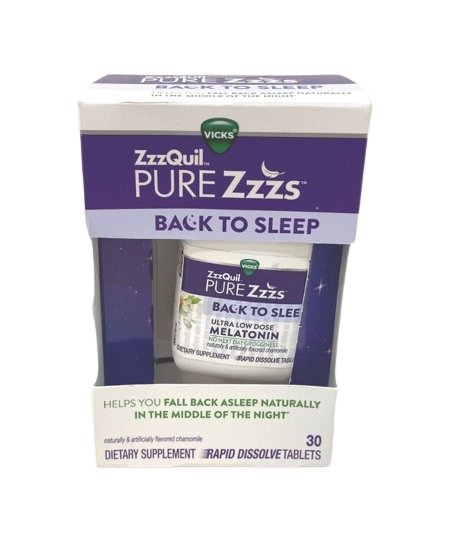 Vicks Pure Zzzs Back to Sleep Rapid Dissolve Tablets, Low Dose ...