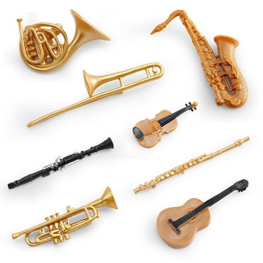 Bluethy 1/12 Dollhouse Miniature Plastic Violin Saxophone Model Musical ...