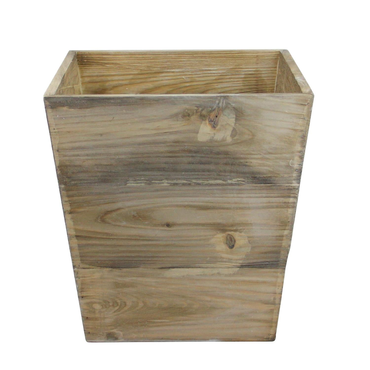 13.75" Country Rustic Natural Wood Storage Bin Container | Walmart Canada