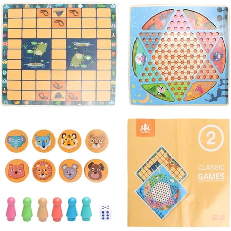 HEYTEA1 Set Children Wood Chessboard Game Toy IQ Brain Teaser Flying ...