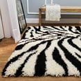 Maxy Home Bella Zebra 6 ft. 7 in. x 9 ft. 3 in. Shag Area Rug - Walmart.com