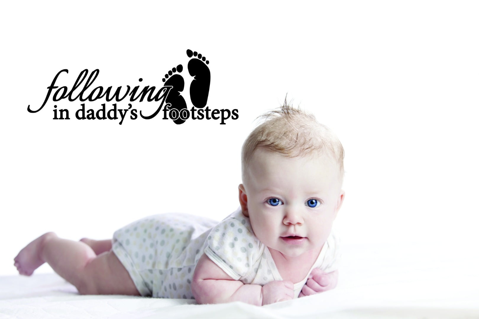 Decal Wall Sticker : Following In Daddy's Footsteps Quote Footprint ...