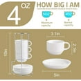 SWEEJAR Porcelain Espresso Cups with Saucers, 4 Ounce Stackable ...