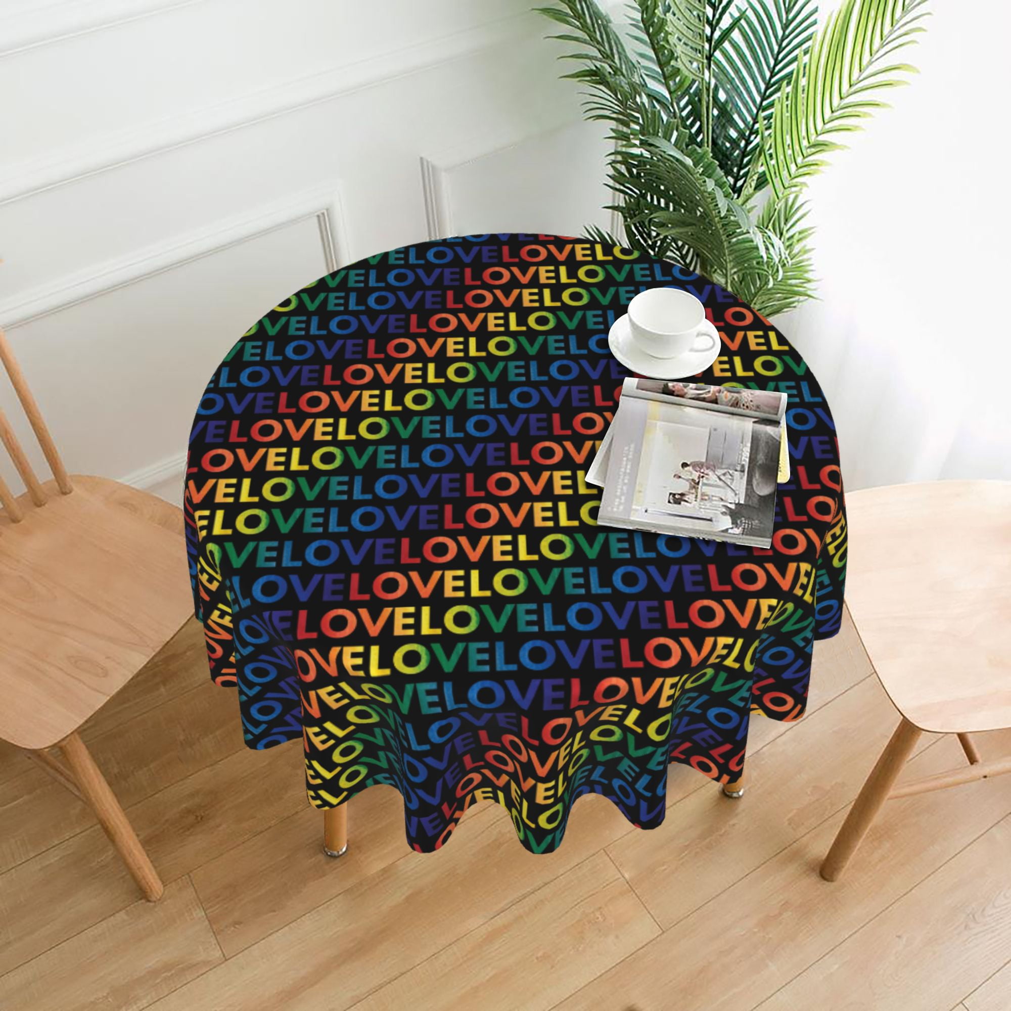 ZICANCN Round Table Cloths 60 Inch, Rainbow Lgbt Pride Table Cover ...