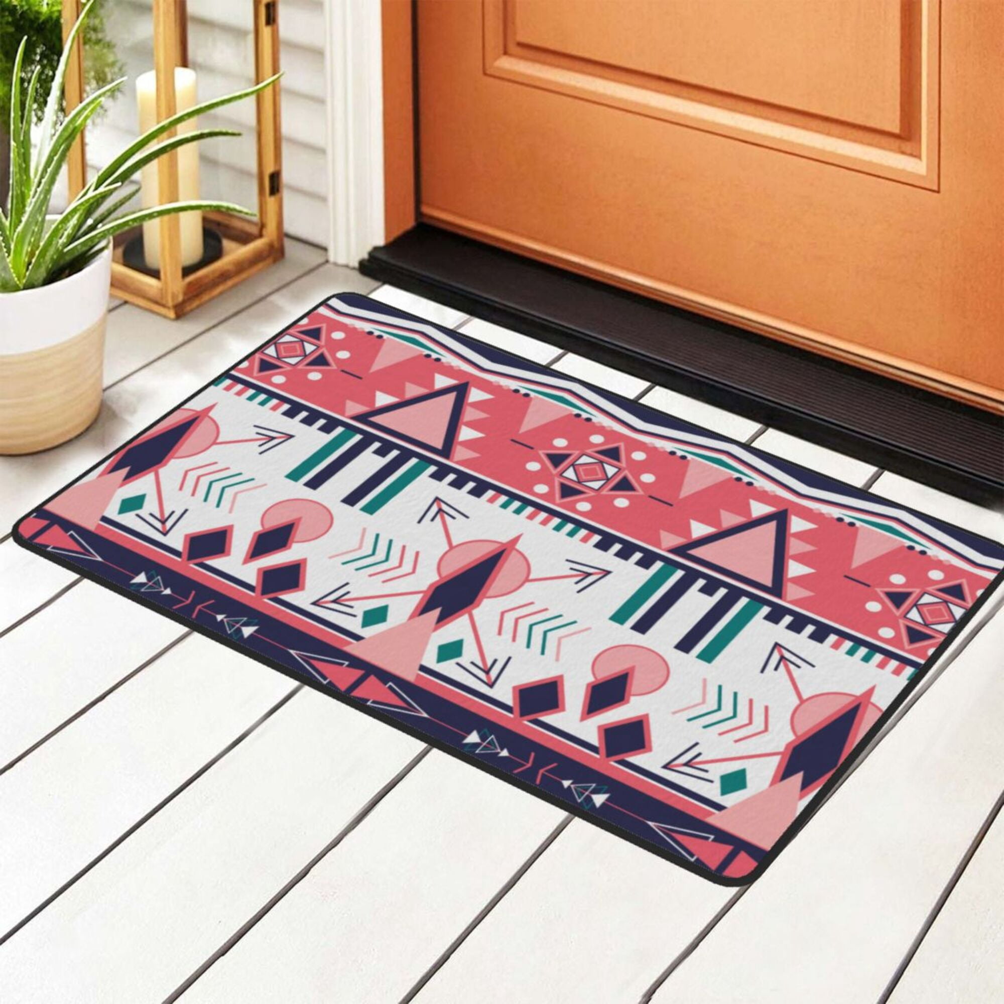 Boho Native Ethic Style Rugs Doormat, Non-Slip Machine Washable Carpets ...