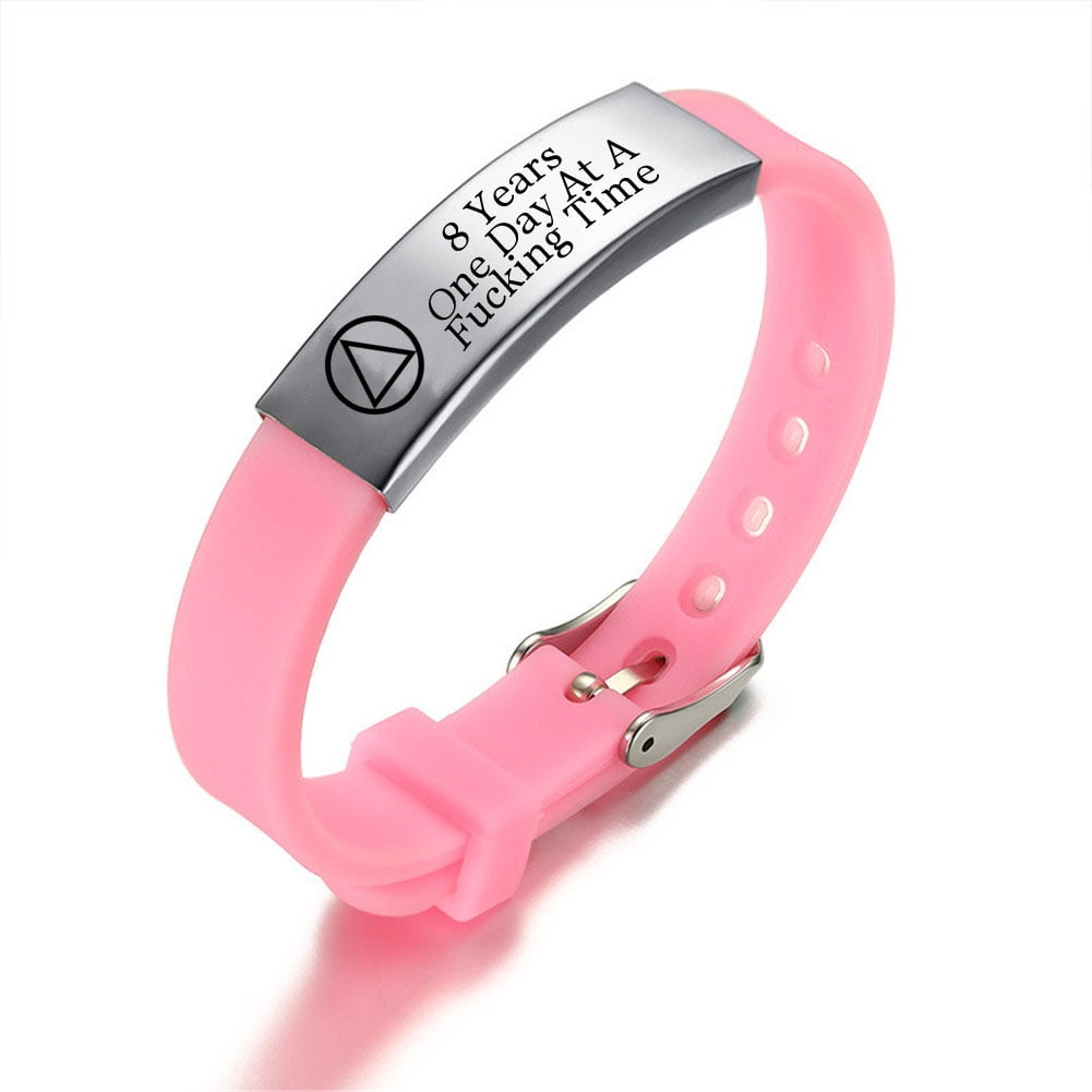 Personalized 8 Years Annivesary Sobriety Gifts,Stainless Steel Silicone ...
