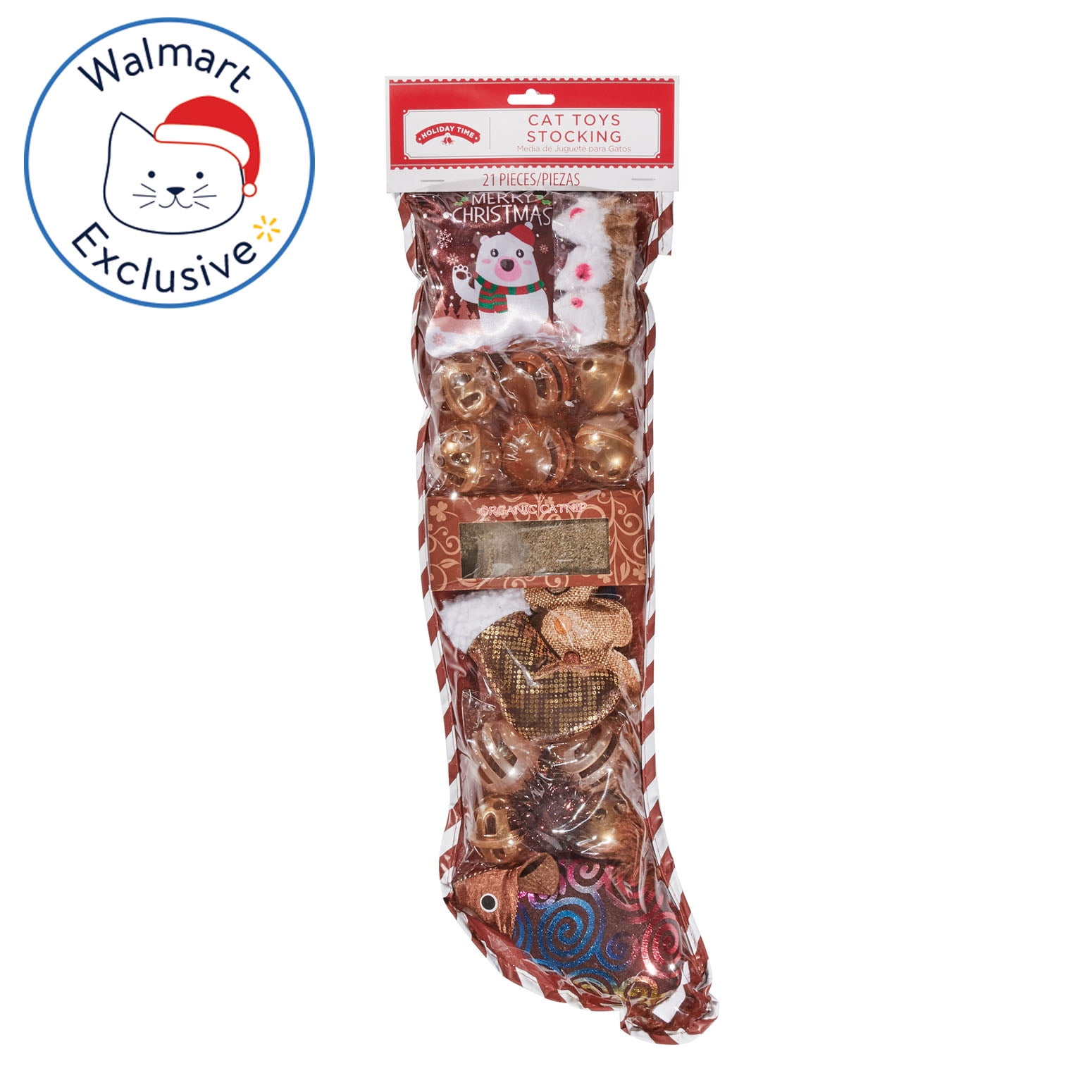 Holiday Time Cat Toys Stocking, 21 Pieces, Brown - Walmart.com
