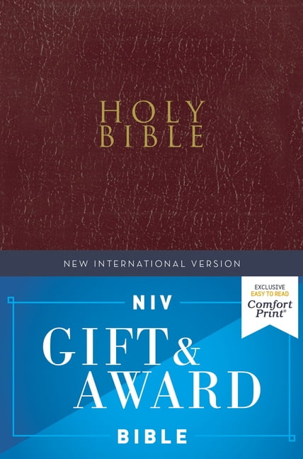 Niv, Gift and Award Bible, Leather-Look, Burgundy, Red Letter Edition ...
