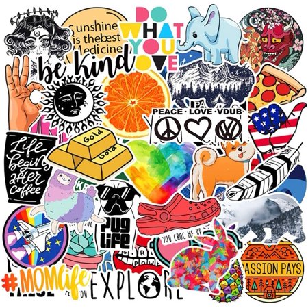 Stickers for Water Bottles Big 41-Pack Cute, Waterproof Trendy Decal ...