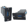 USB 3.0 Panel Mount Two Port Socket Fast speed 5Gbps Data Transfer ...