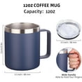 Suswim 12oz Stainless Steel Insulated Coffee Mug With Handle Double