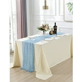Dololoo 2 Pack 13 FT Baby Blue Cheesecloth Table Runner, Gauze Fabric ...