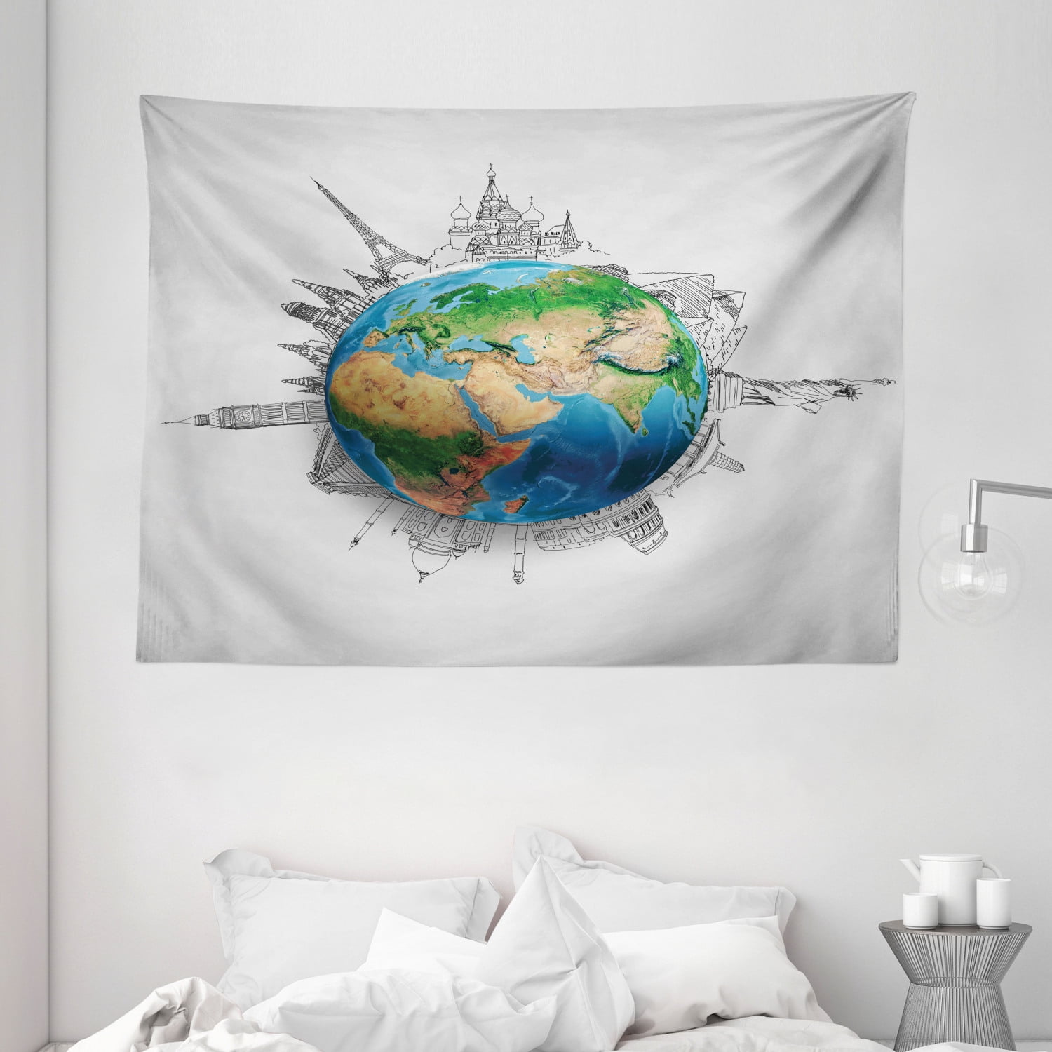 Earth Tapestry, Globe of Planet Earth Realistic Continents Geography ...