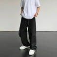 Caqnni Mens Casual Cargo Pants Drawstring Elastic Waist Hiking Pants