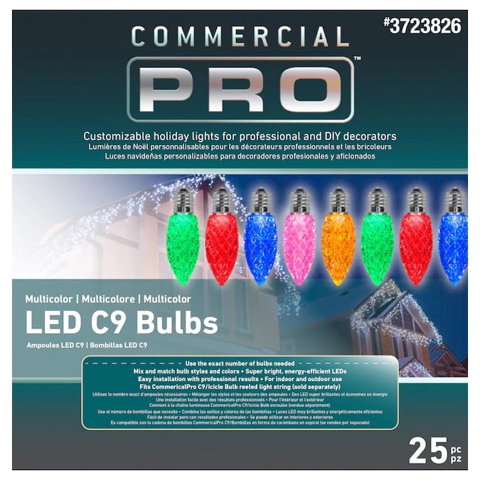 Commercial Pro CPro LED Light Bulbs-S/25-C9 Multi String Holiday Item ...
