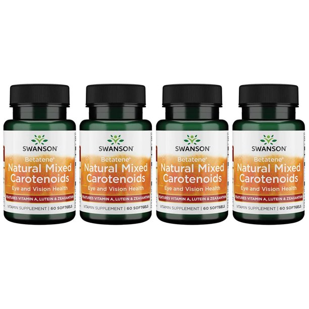 Swanson Betatene Natural Mixed Carotenoids 60 Sgels 4 Pack - Walmart.com