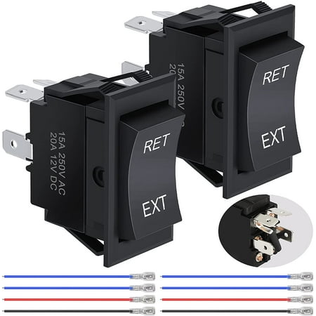 HUACA 2Pack Jack Momentary Switch, Reverse Polarity Rocker Switch DC ...